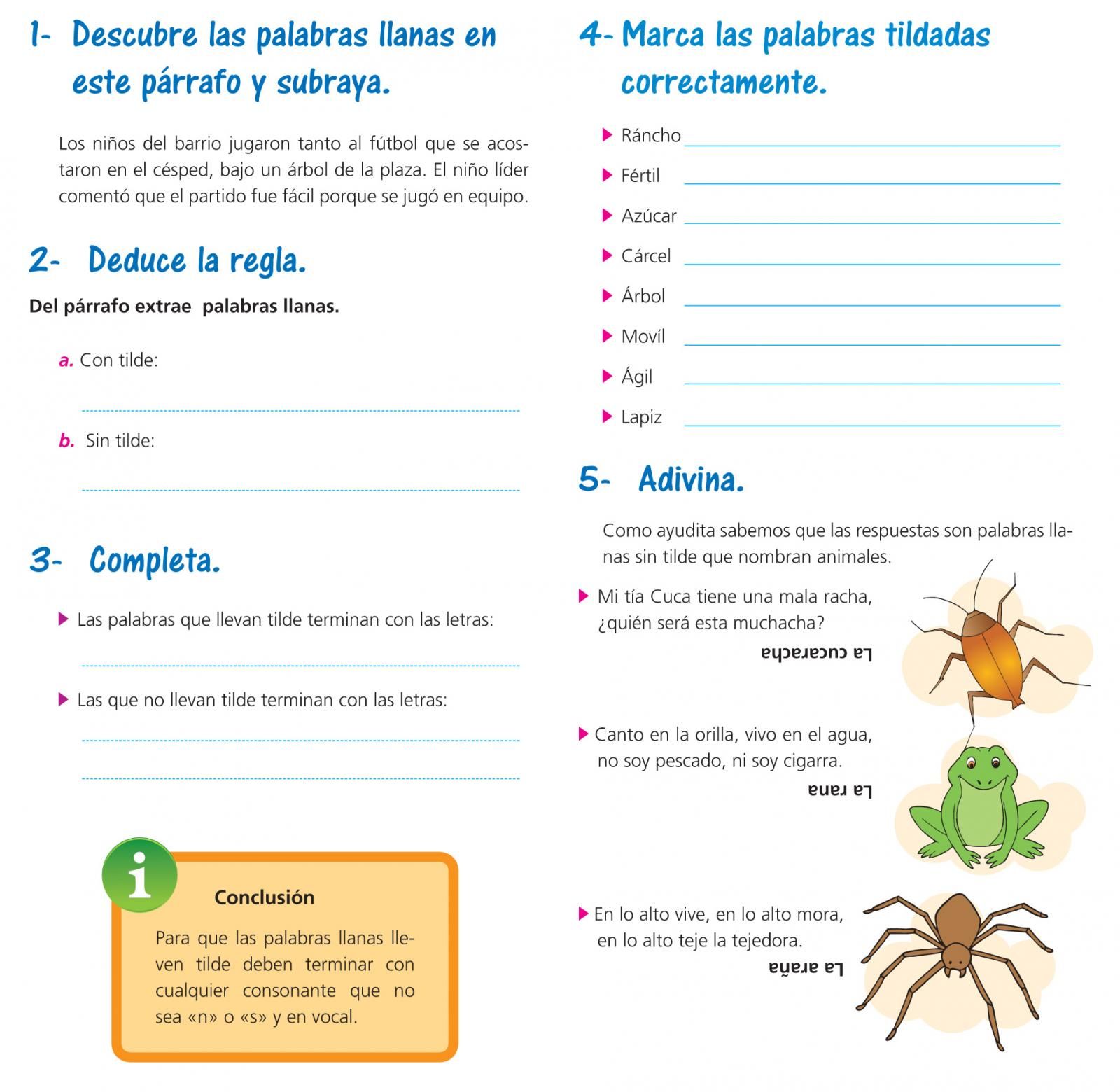 La tilde en las palabras llanas - Escolar - ABC Color