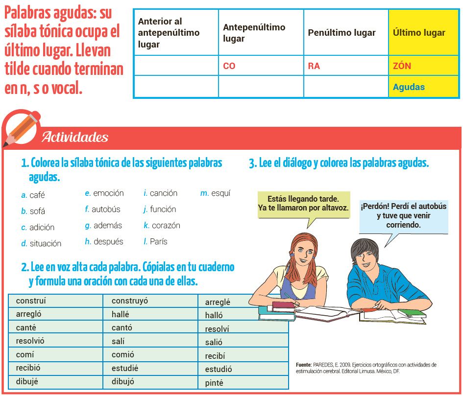 Acentuación de palabras: palabras agudas - Escolar - ABC Color