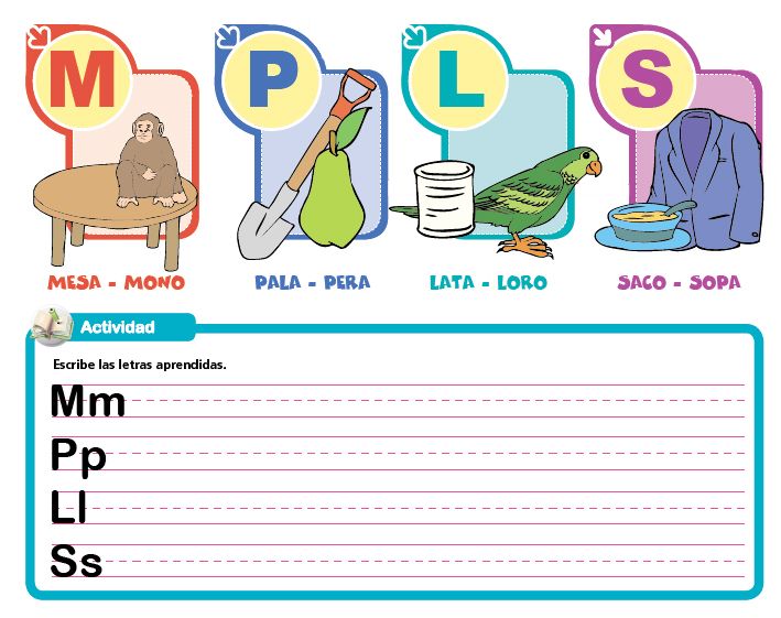 Leemos y escribimos las consonantes m, p, l y s. - Escolar - ABC Color
