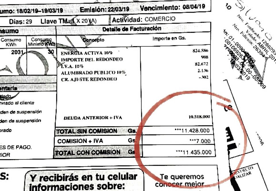 Usuario recibió una factura de G. 11 millones de la ANDE - Economía ...