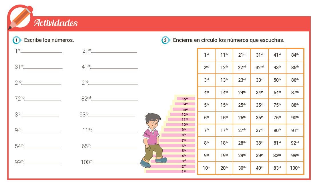 Ordinal numbers - Escolar - ABC Color