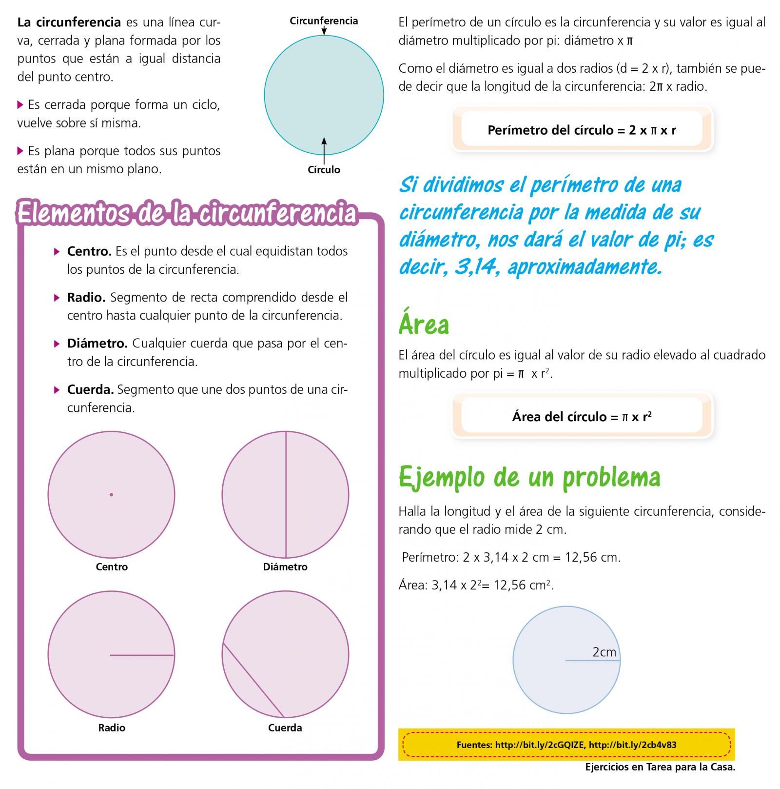 Perímetro y área de la circunferencia - Escolar - ABC Color