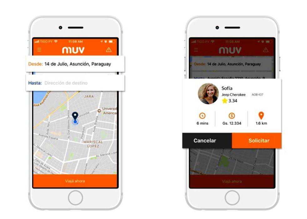 La app MUV ya tiene 7.200 clientes y 120 conductores - Economía - ABC Color