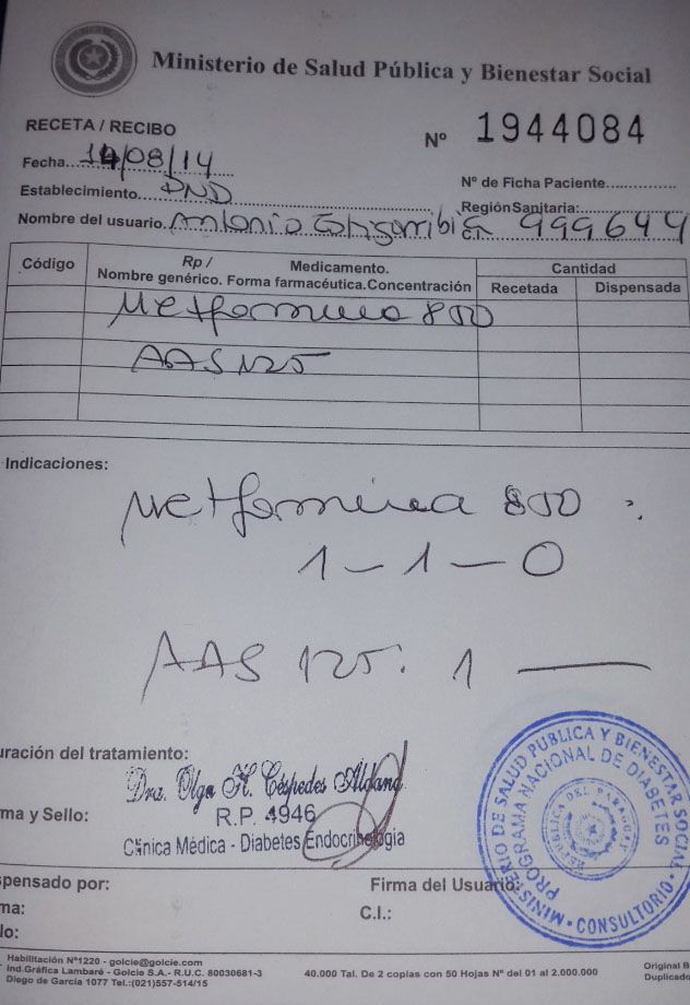 No hay Metformina para los enfermos de diabetes - Locales - ABC Color